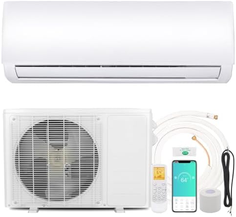 Amazon.com: Wifi Enabled 18,000 BTU Mini Split Air Conditioner & Heater, 19 SEER2 230V Split AC ...