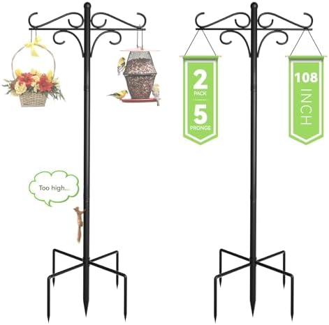 Amazon.com: NUERPO Adjustable Shepherd Hooks for Outdoor,2 Pack 108 ...