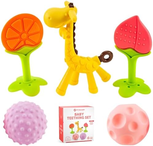 Amazon.com : Silicone Teething Toys - Sensory Balls for Babies 0-6 ...