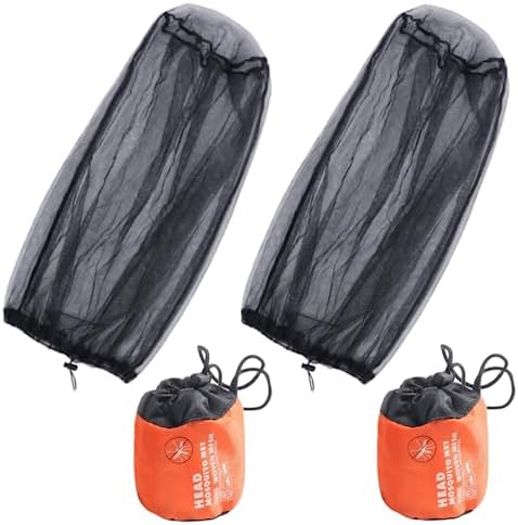 Ziyofinn 2PCS Midge Head Net with Storage Bag Face Net Mesh Nylon ...