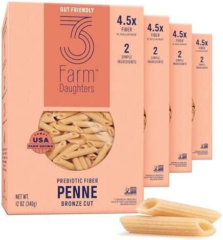 Amazon.com : Three Farm Daughters High Fiber Pasta Penne Pack, Low GI ...