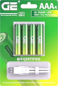⇝ AAA Rechargeable Lithium Batteries | Next-Gen 1.5V OEM Cells (4-Pack ...