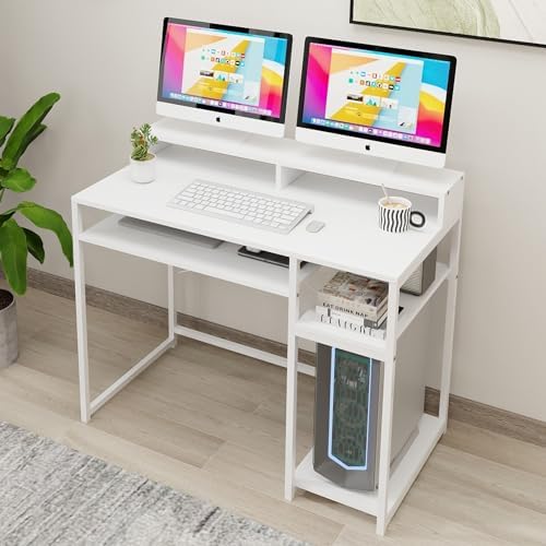 Amazon.com: Natwind 47" Ergonomic Gaming Desk, K-Shaped Home Office ...