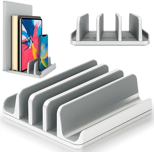 Amazon.com: Ryvlan Vertical Laptop Stand, 3 Slot Adjustable Laptop ...