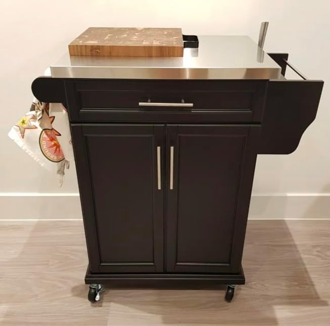 Kitchen Cart Island Butchers Block Table Trolley Storage Cabinet Shelf ...