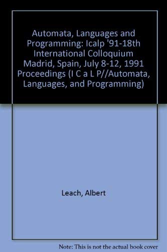 Automata, Languages and Programming: Icalp '91-18th International ...