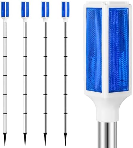 Rossesay 4 Packs Solar Powered Driveway Markers 51'' Reflective ...