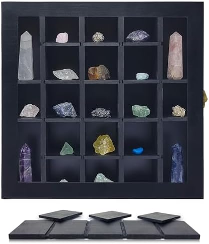 Amazon.com - Rock Display Case. Shadow Box with Shelves for Rock ...