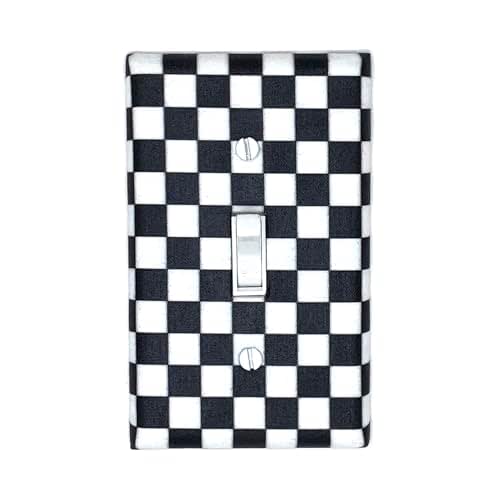 Amazon.com: Checkered Print Squares Light Switch Cover Plate Checks ...