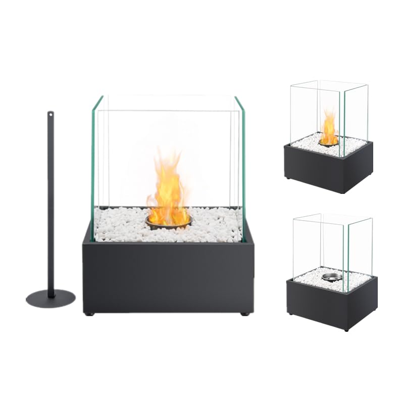 Bio Ethanol Fireplace Indoor Outdoor Camping Glass Top Burner Fire ...