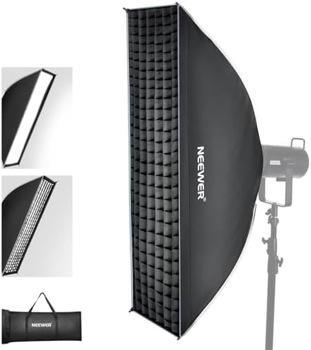 Amazon.com : NEEWER Rectangular Softbox Kit, 12"x47" Strip Soft Box ...