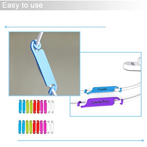 20 Pcs Cable Tags Multi-Color Cable Labels Multiple Use Cable ...