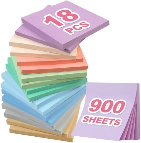 Amazon.com : EOOUT 8 Pads Pastel Sticky Notes, 3x3 Inches, Super ...