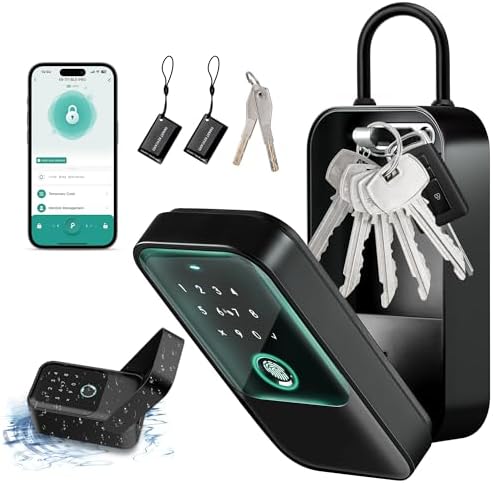 LOQRON Smart Key Lock Box, Bluetooth Fingerprint Lock Box with APP ...