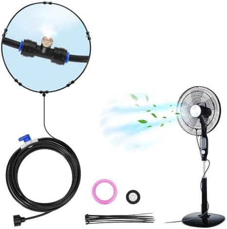 Amazon.com: Outdoor Fan Misting System Kit 19.6FT with 5 Nozzles ...