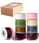 Amazon.com: Mlurcu Sheer Ribbon Organza Ribbon 1 Inch x 150Yd 6 Rolls ...