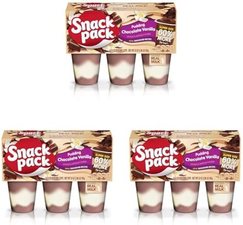Amazon.com: Super Snack Pack Chocolate Vanilla Pudding Cups, 6 Count, 24 Pack : Grocery ...