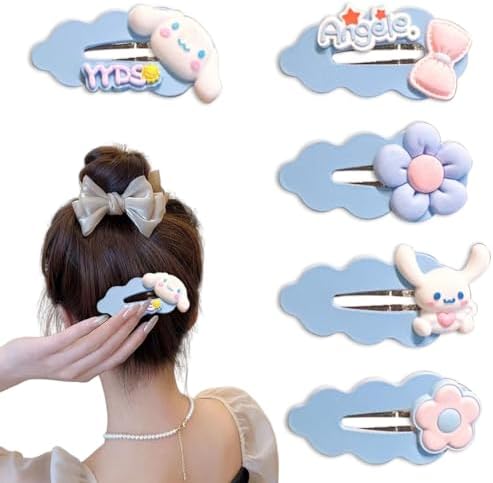 Amazon.com : 5 Pcs Anime Cartoon Clouds Hair Barrettes - BHLFRH Kawaii ...