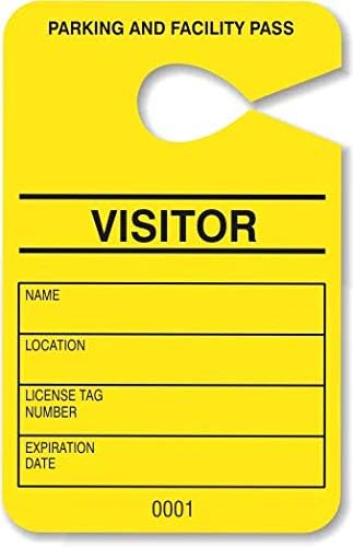 Amazon.com : HViz Neon Yellow Parking Permit - Visitor Pass - Numbered ...