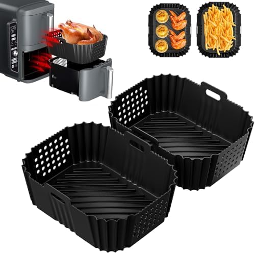 Dzpuhuojz 2Pcs Silicone Air Fryer Liners for Ninja Double Stack XL 9.5L ...