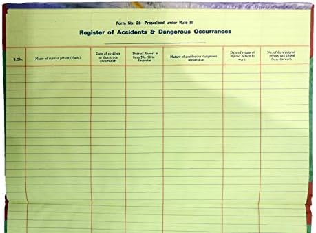 LRS Form 26 Register of Accident and Dangerous Occurences, prescribed ...