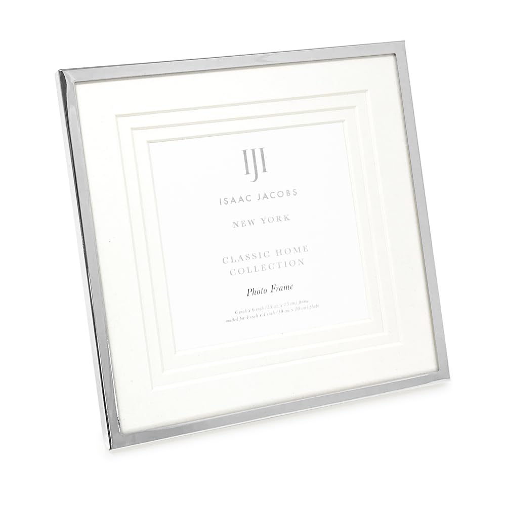 Amazon.com - Isaac Jacobs 6x6 (Matted 4x4) Silver Metal Picture Frame ...