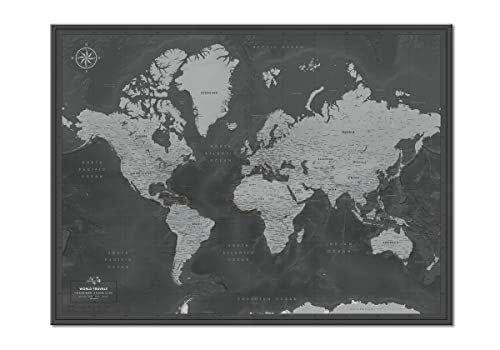 Amazon.com: World Map Poster with Pins | Personalized Push Pin Travel ...