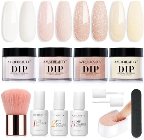 Amazon.com: AZUREBEAUTY 30Pcs Dip Powder Nail Kit Starter with Nail ...