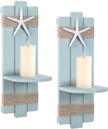 Amazon.com: CoTa Global Silver Sea Starfish and Seashell Candle Holders, 2 Pcs Set - Nautical ...