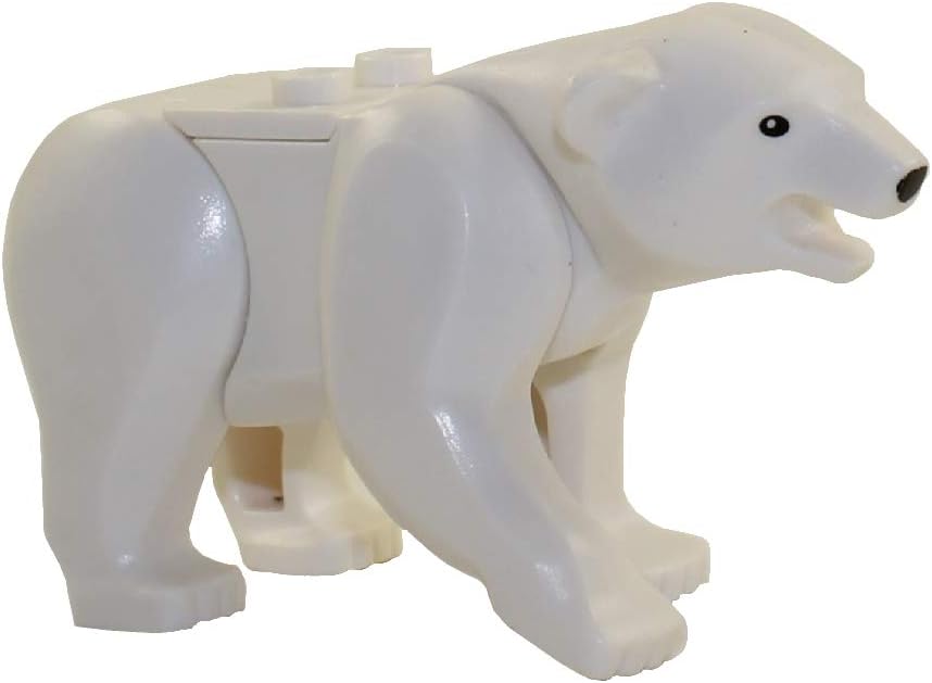 LEGO Animal Minifigure Husky Artic White Polar Bear Black Eyes - Nose ...