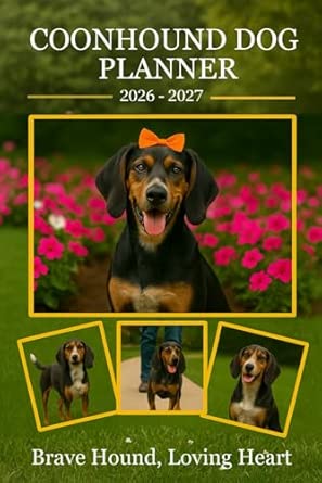 Amazon.com: Coonhound Dog Planner 2026-2027: Monthly & Weekly Calendar ...