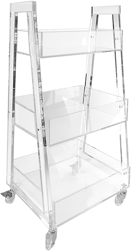 Amazon.com - Designstyles 3 Tier Rolling Acrylic Bar Cart - Small ...