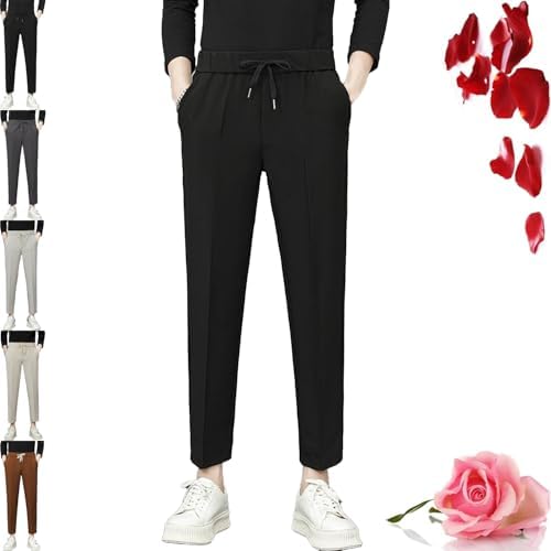 Pull On Ice Silk Stretch Smart Casual Pants, Silky-Soft Breathable Non ...