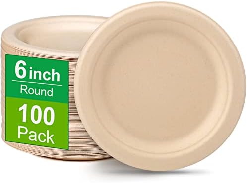 Amazon.com: Greconv Paper Plates 6 inch, 100 Pack Paper Plates in Bulk ...