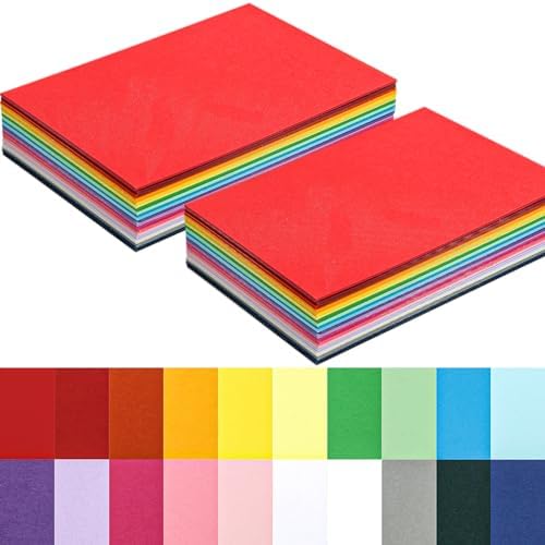 Amazon.com : 100 Sheets Colored Cardstock Blank Colorful Thick Paper ...