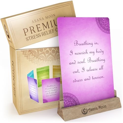 Amazon.com: Asana Moon Stress Relief & Self Care Cards with Positive ...