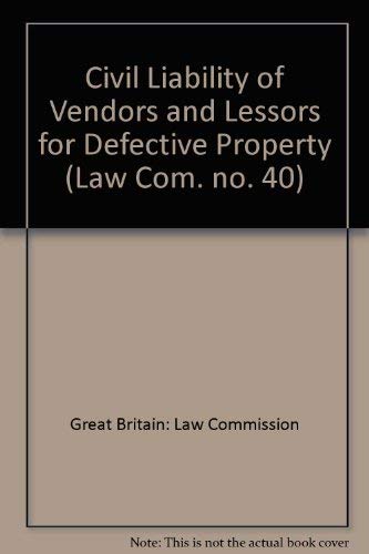 Buy Civil liability of vendors and lessors for defective premises: 1969 ...