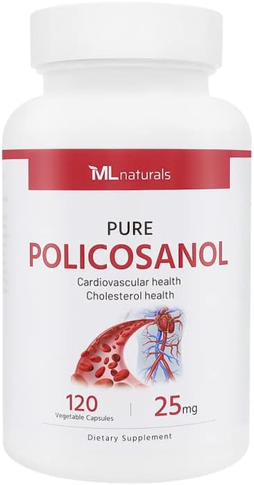 Amazon.com: ML Naturals Policosanol 25 mg, 120 Vegetable Capsules. High ...