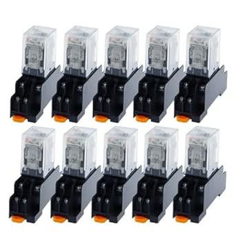 10set MY2P HH52P MY2NJ 12V 24V DC / 110V 220V AC Coil Purpose DPDT Relay with Socket Base ...