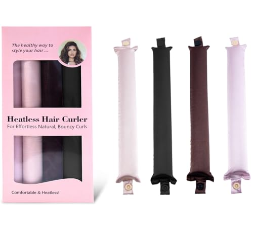 Heatless Hair Rollers for Long Hair, 4Pcs Heatless Curls Overnight ...