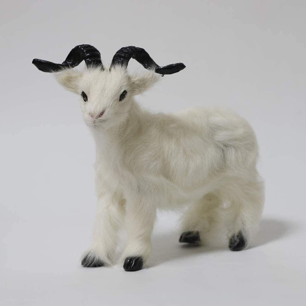 Figura de cabra de felpa, estatua de cabra de animal, estatua de jardín ...