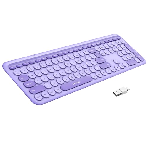 Snapklik.com : Seenda Wireless Keyboard Purple, Quiet Wireless ...