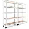 Amazon.com: HOMEDANT House White 5-Tier Metal Rolling Cart Shelf Rack ...