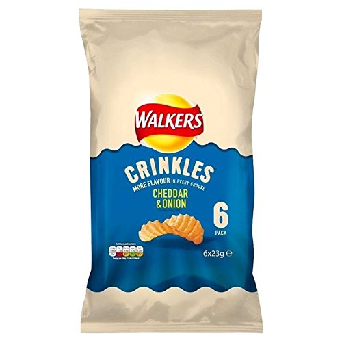 Amazon.com: Walkers Crinkles Cheddar & Onion 23g x 6 per pack - Pack of 6