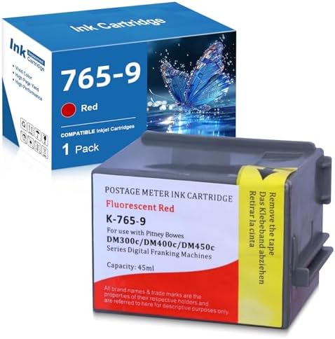 Amazon.com: Yongairuink Compatible 765-9 Red Ink Cartridge for Postage ...