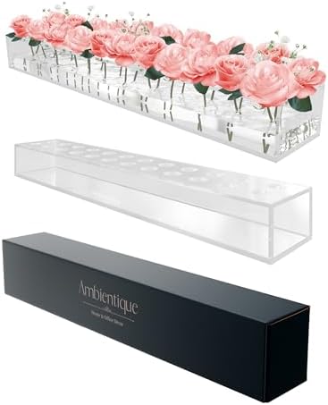 Amazon.com: Acrylic Flower Vase Rectangular - 23 in. Acrylic Vases for ...