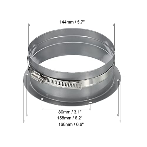 PATIKIL 6 Inch Duct Connector Flange, Metal Straight Pipe Exhaust Hose ...