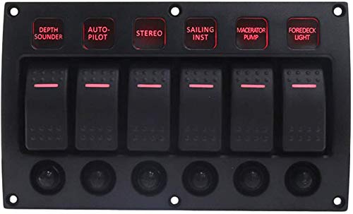 Namvo Boat Car Marine Rocker Switch Panel 8 Gang 3PIN & Circuit Breaker ...