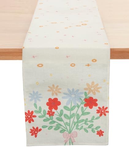 Amazon.com: Hello Spring Floral Flowers Table Runner - Spring Table ...