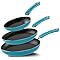 KICHLY Induction Hob Pan Sets Non Stick, 3 Pcs Frying Pans ...